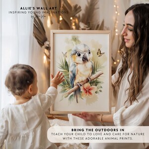 Cute Rainforest Macaw Nursery Art - Baby Animal Watercolor Print ...