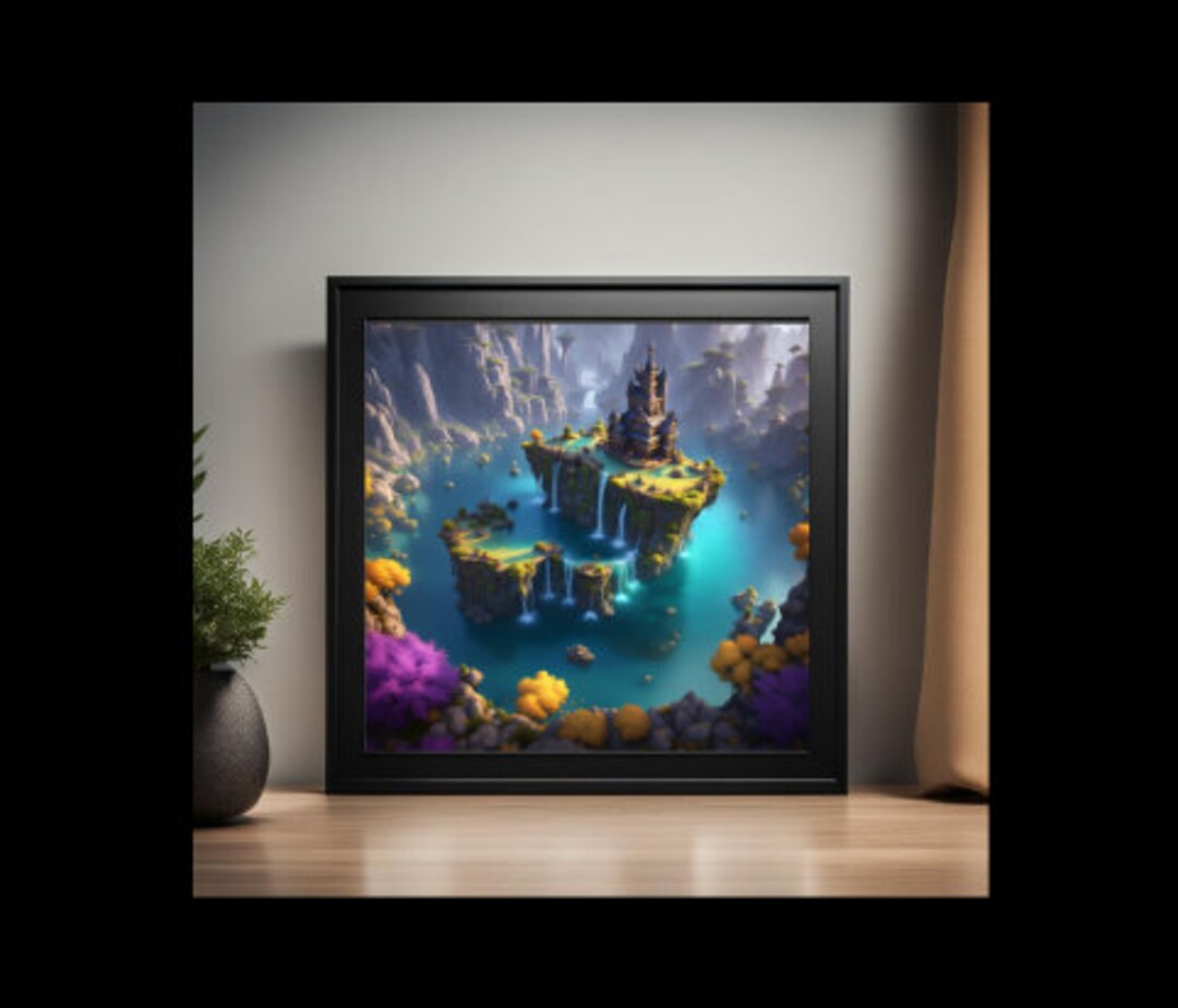 Castle Fantasy Floating Island Magical Poster Digital Download HD Print ...
