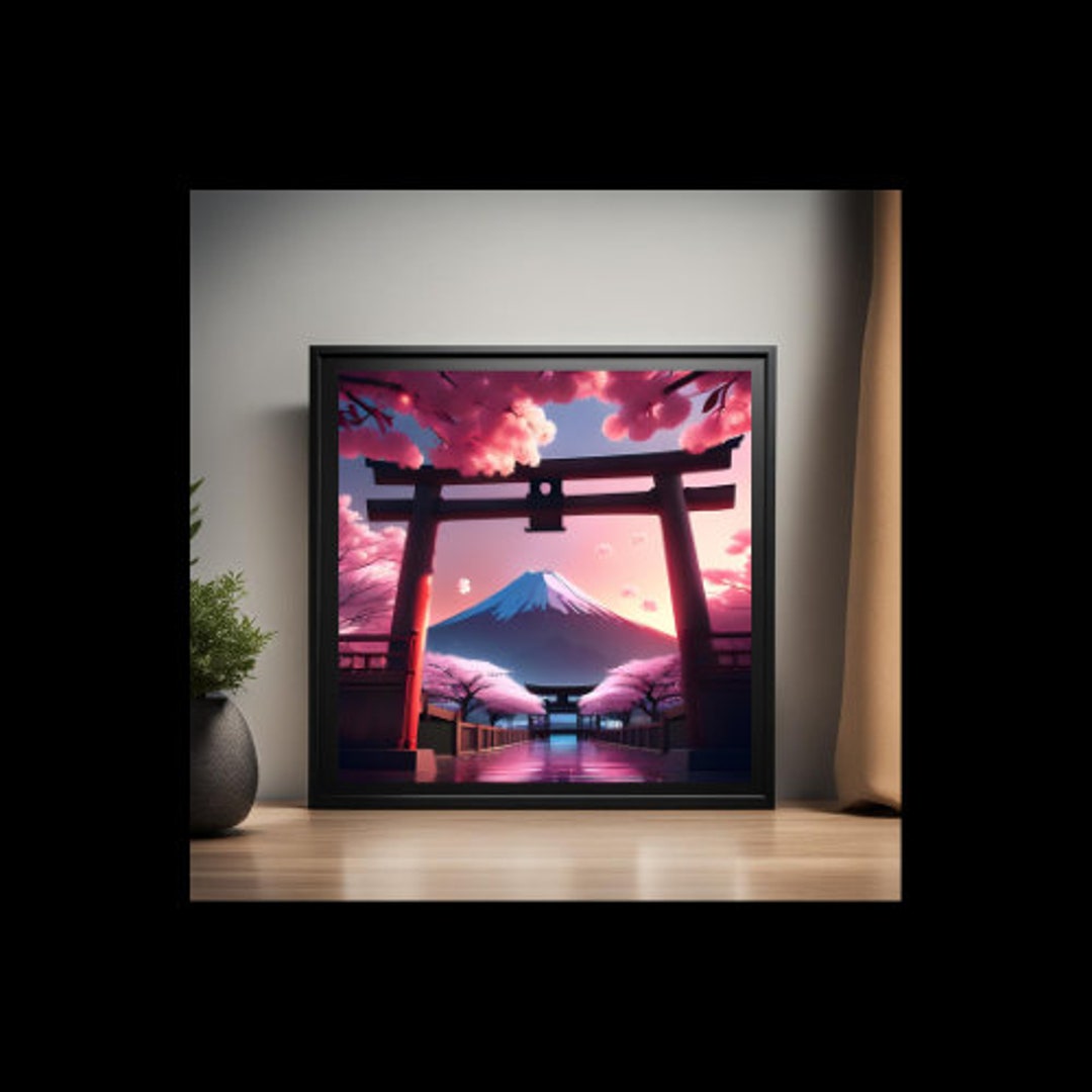 Mount Fuji Japan Tori Gate HD Digital Print Fuji Mountain Poster Japan ...