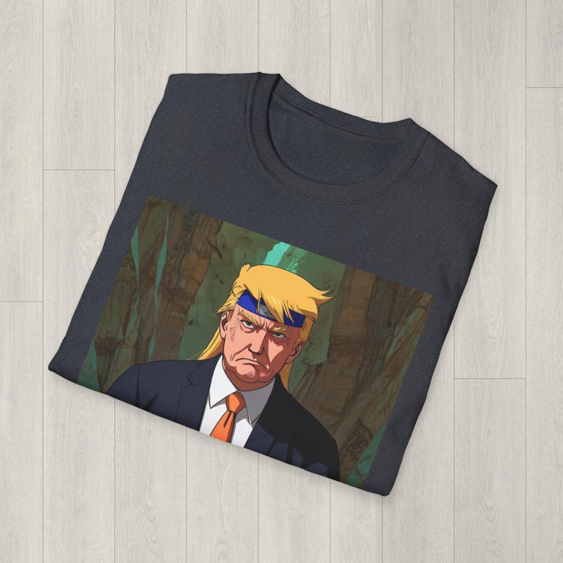 Donald Trump Anime Style Shirt, Retro Japanese Cartoon Graphic Tee for ...