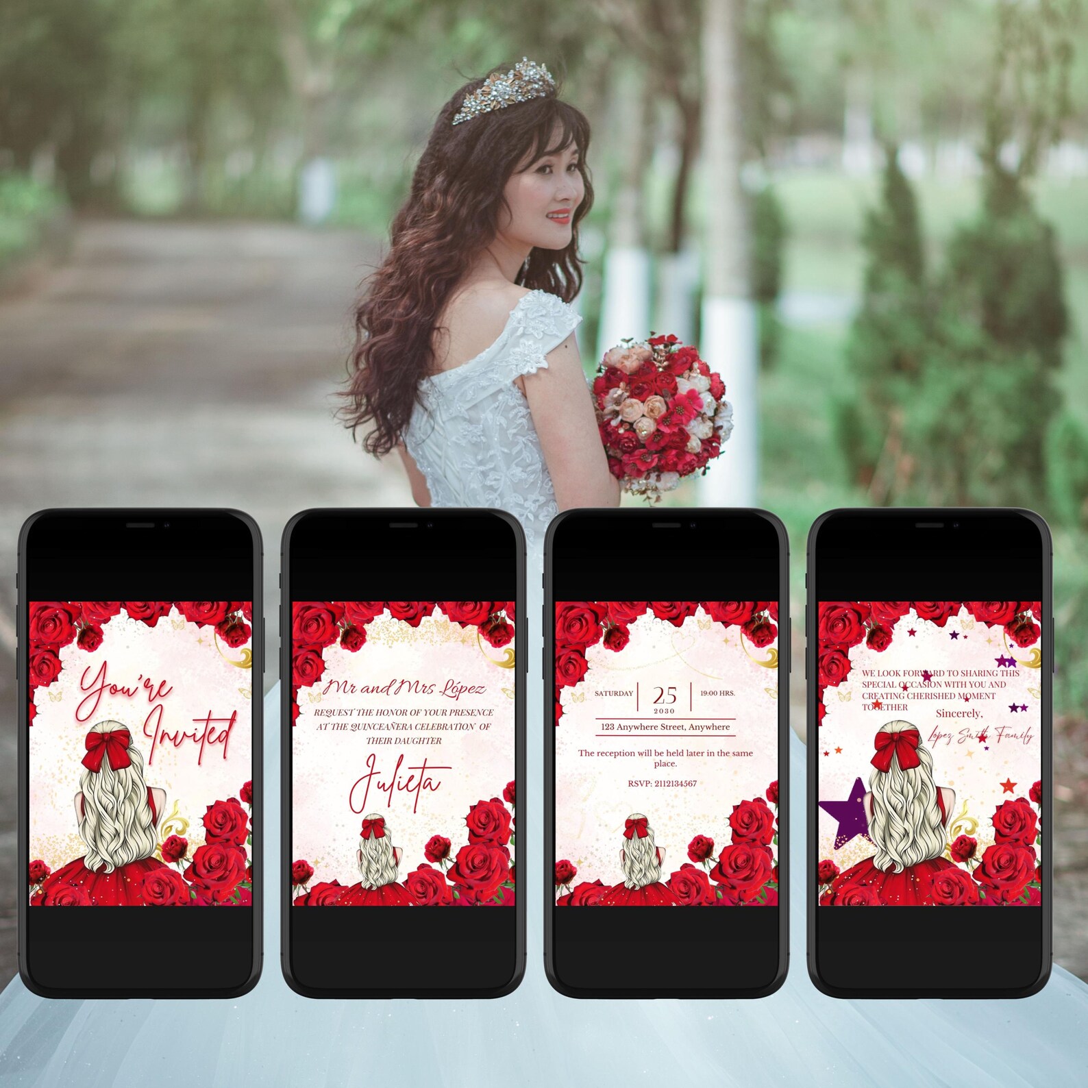 Quinceanera Invitation Digital, Quinceanera Invitation, Invitacion De ...
