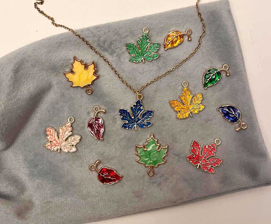 Necklace Fall Leaf Jewelry Autum Leaves Necklace Gold Imitation Leaf ...