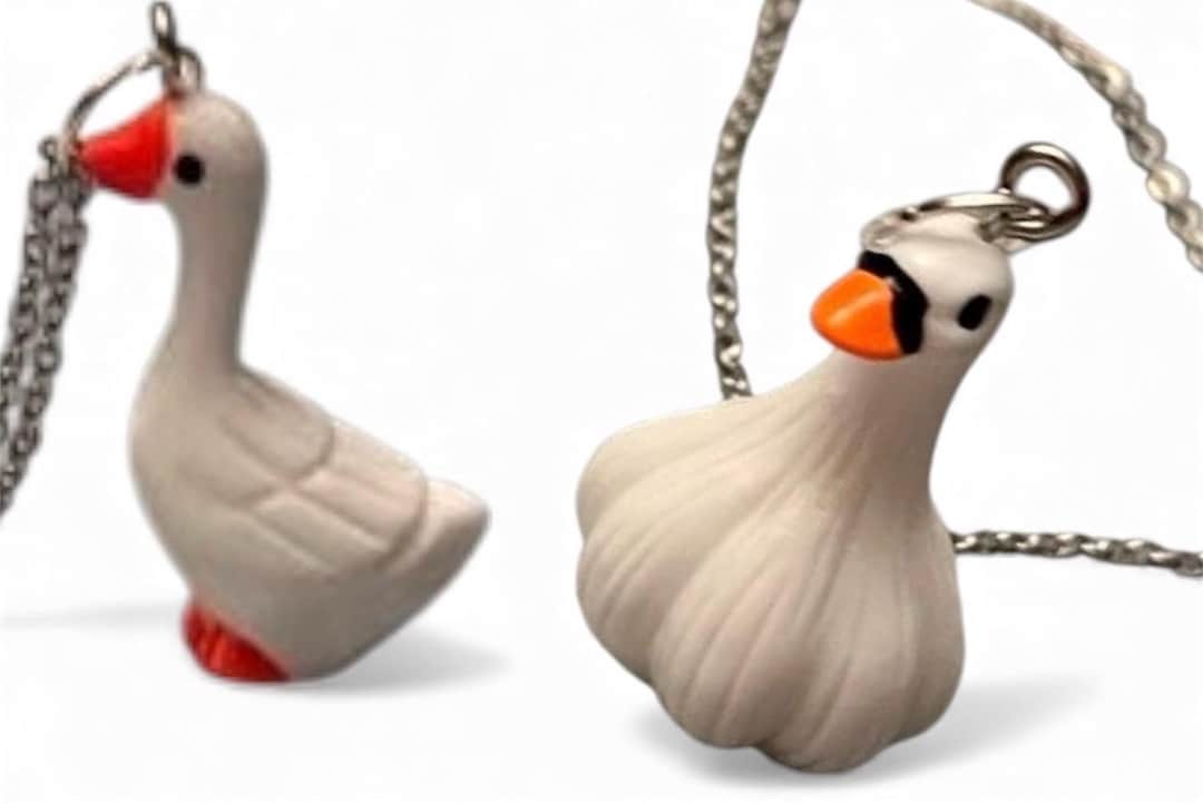 Goose Necklace Garlic Goose Charm Swan Garlic Shape Funny Geese Jewelry ...