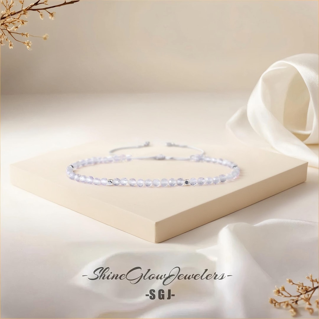 Clear Quartz Bracelet, Natural Stone Heart Chakra Healing Jewelry ...