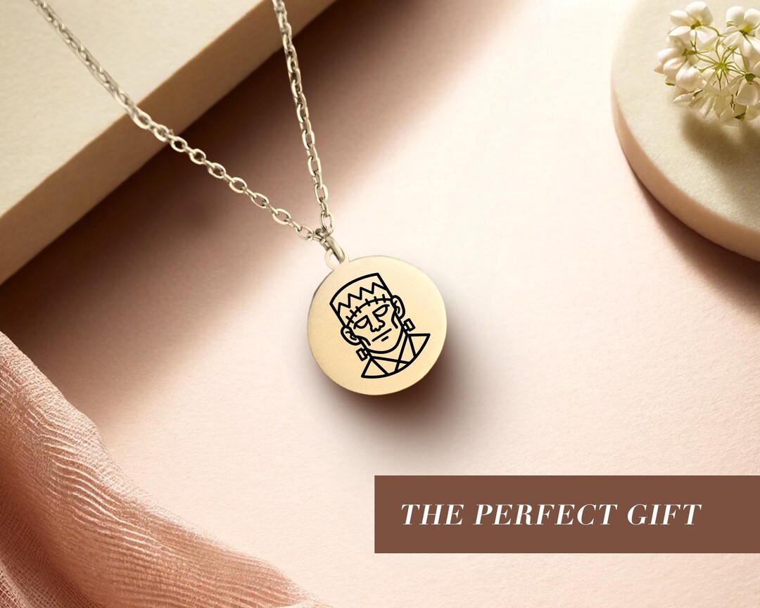 Frankenstein Necklace, Spooky Frankenstein Pendant, Gothic Halloween ...