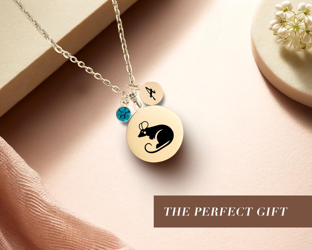 Rat Pendant Necklace for Chinese New Year, Eastern Astrology Rat Charm ...