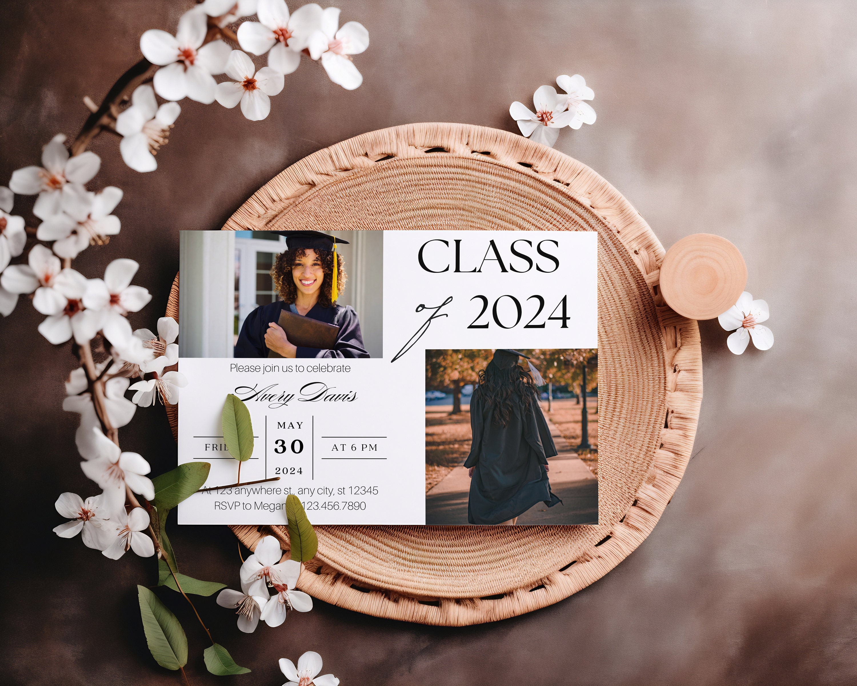 Graduation Party Invitation, Graduation, Cap Topper, Editable ...