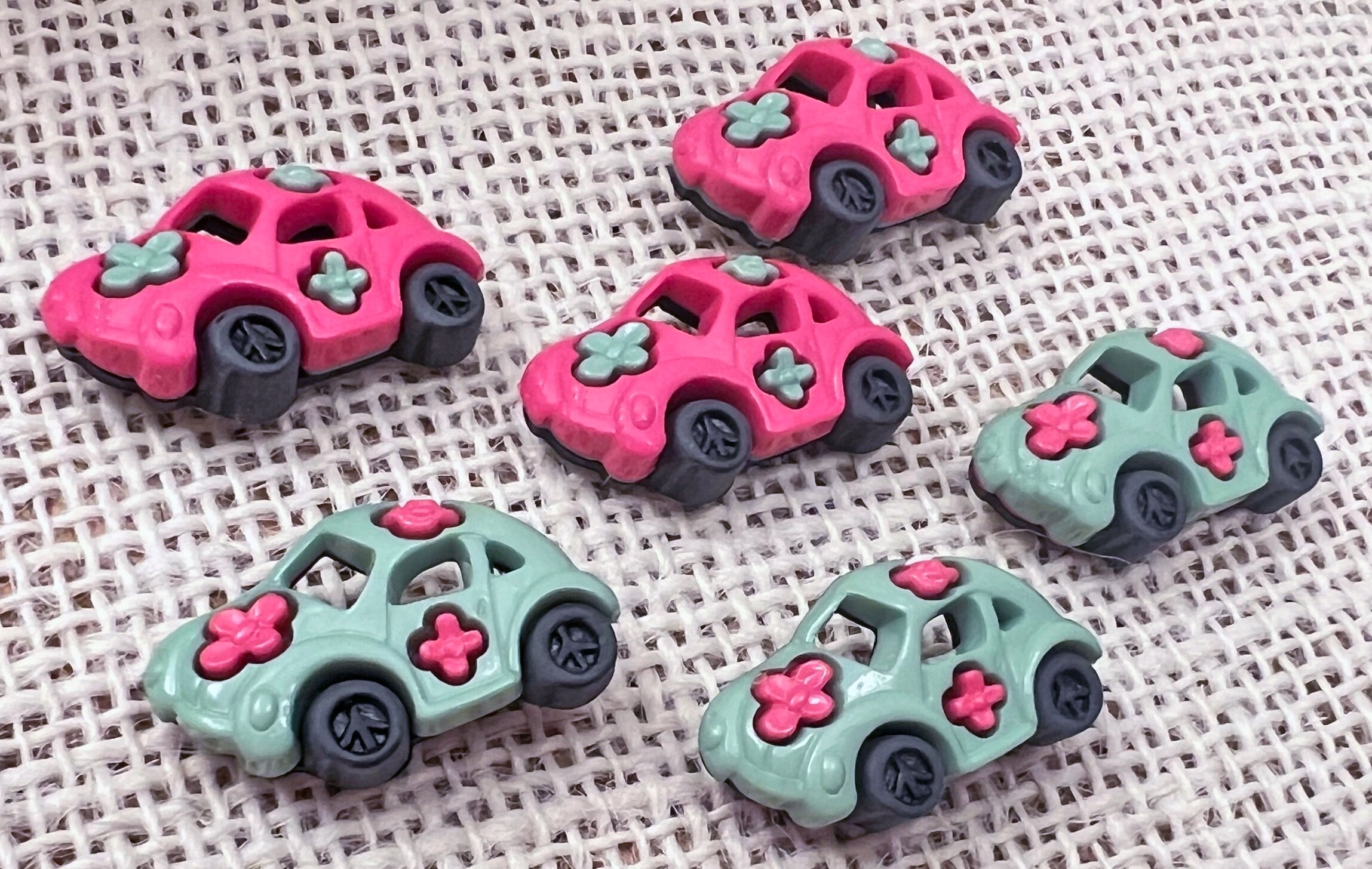 Retro Beetle Car Push Pins: Fun Office Decor, Set of 6 - Etsy