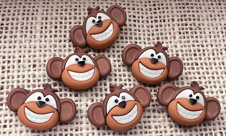 6 Monkey Push Pins 2 Styles Fun Desk and Bulletin Board Accessories ...