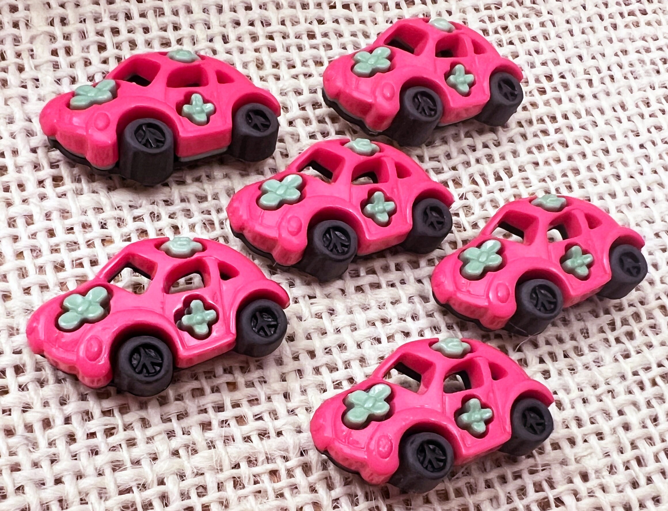 Retro Beetle Car Push Pins: Fun Office Decor, Set of 6 - Etsy