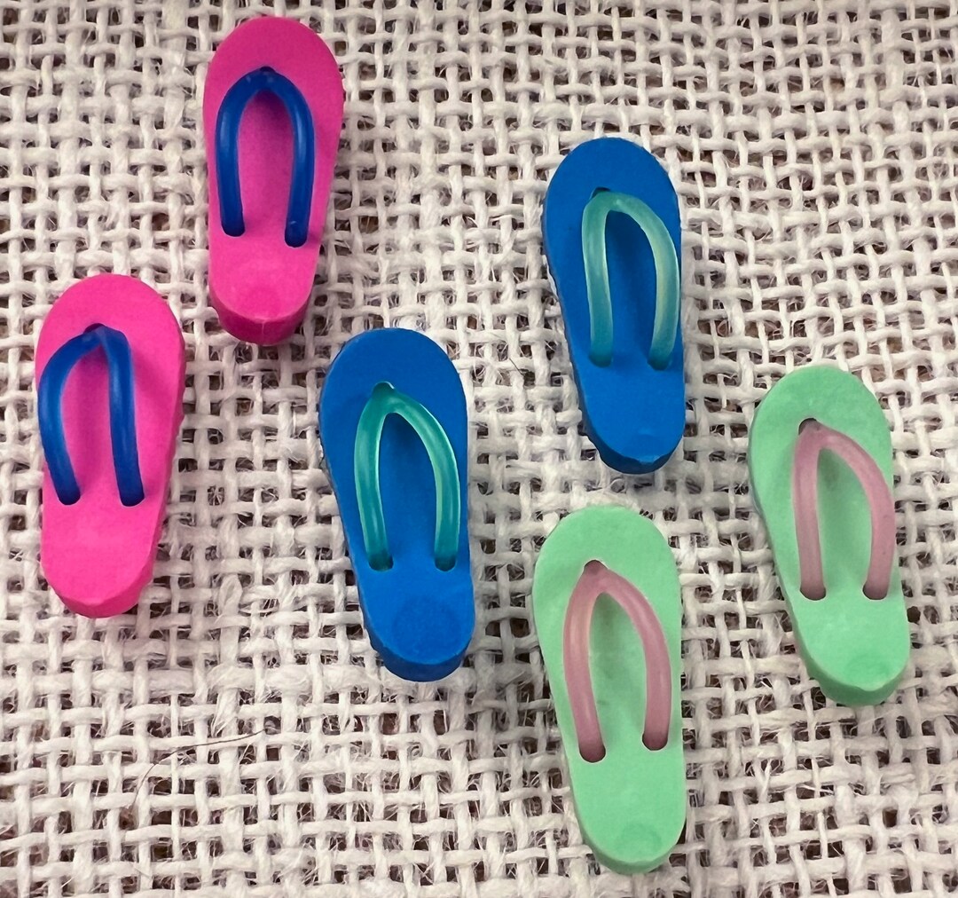 Flip Flop Push Pins: Fun Beachy Desk Accessories, Set of 6 - Etsy