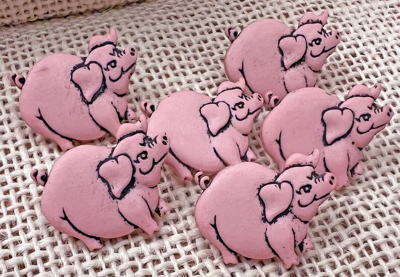 6 Farm Animal Push Pins - 6 Styles: Pig, Chicken, Goat, Sheep, Lamb ...