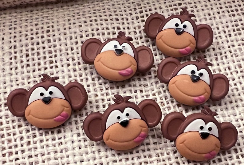 6 Monkey Push Pins 2 Styles Fun Desk and Bulletin Board Accessories ...