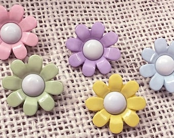 6 Cute Flower Push Pins - Adorable Floral Thumb Tacks for Office, Home ...