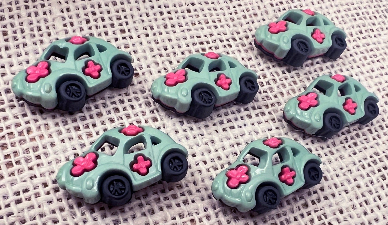 Retro Beetle Car Push Pins: Fun Office Decor, Set of 6 - Etsy