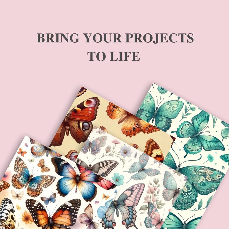 Butterfly Themed Digital Papers - Etsy