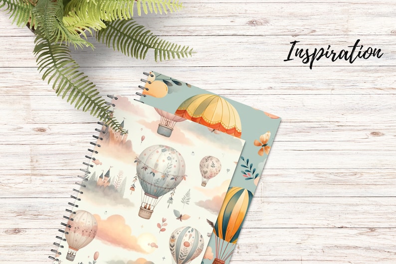 Hot Air Balloon Digital Papers: Scrapbook & Journal (JPG, 300 DPI) - Etsy