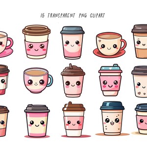 Commercial Use | Coffee Cup Png | Kawaii Cute Clipart | Coffee PNG ...