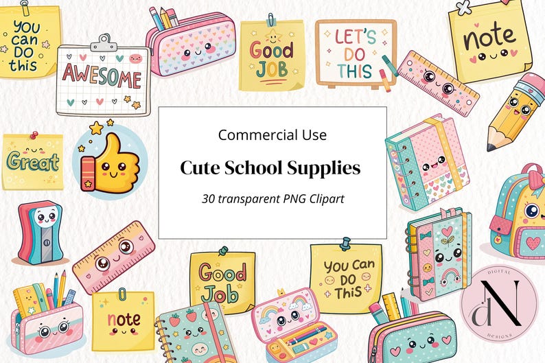 School Clipart Bundle - Cute School Supplies - Teacher Resources ...