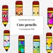 Cute Kawaii Pencil Clipart - School Clipart - Digital Art for Teachers ...
