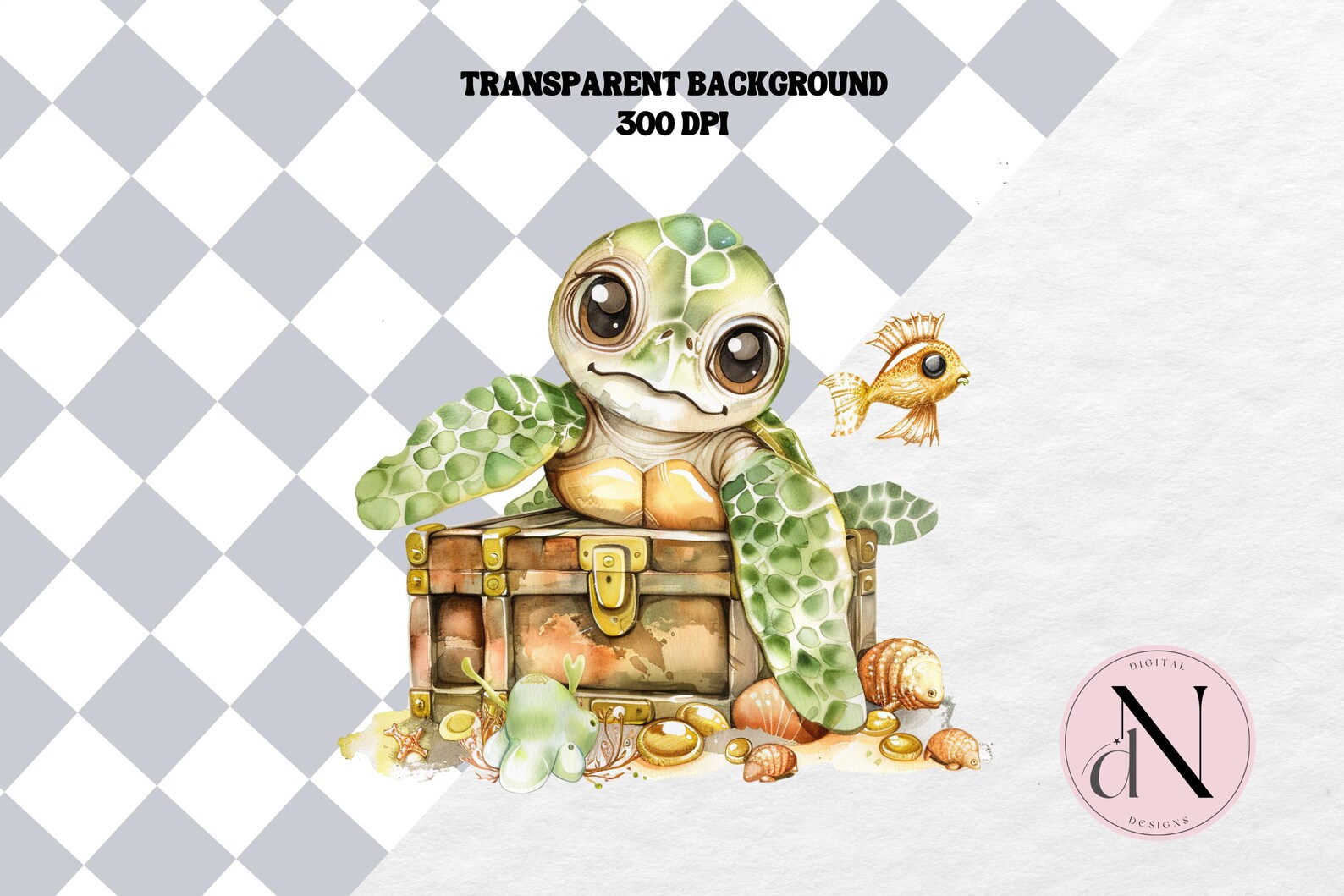 Watercolor Sea Turtle Clipart | Turtle Png | Cute Sea Turtle Clipart ...