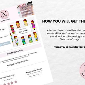 Cute Kawaii Pencil Clipart - School Clipart - Digital Art for Teachers ...