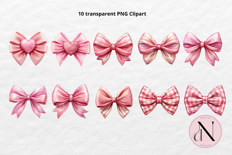 Coquette Clipart, Coquette Pink Bows, Pink Bows Clipart, Pink Bow ...