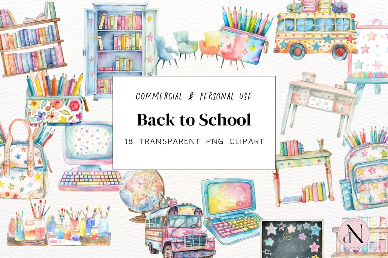 Clipart School Supplies | Back to School Clip Art | Classroom Clipart ...