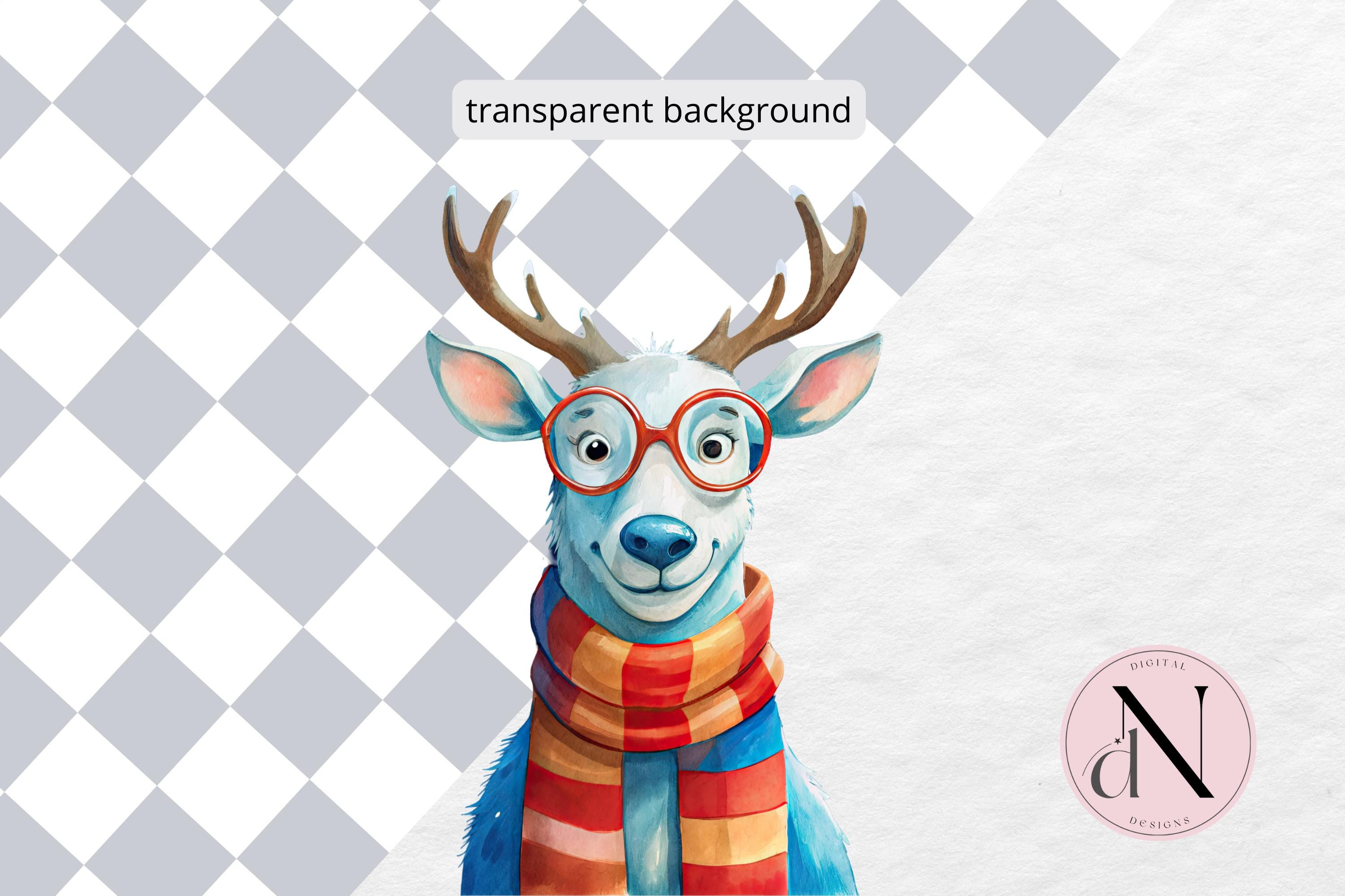 Quirky Reindeer Clipart Bundle - Funny Christmas Art - Digital Download ...