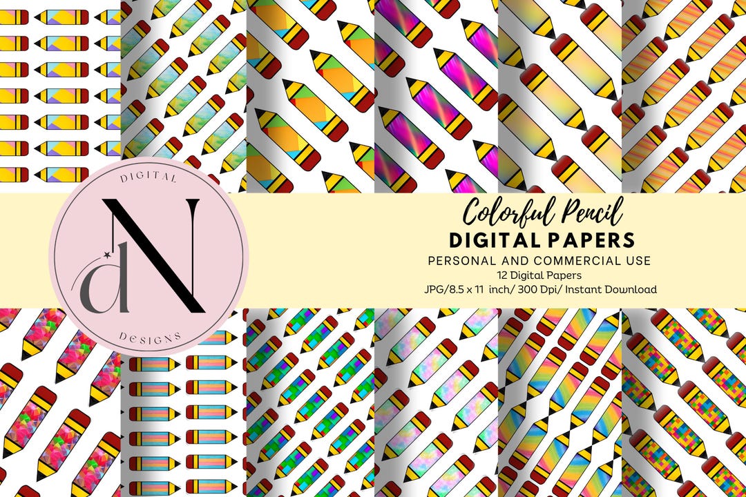 Pencil Crayon Paper PNG Digital Download - School Paper Instant ...