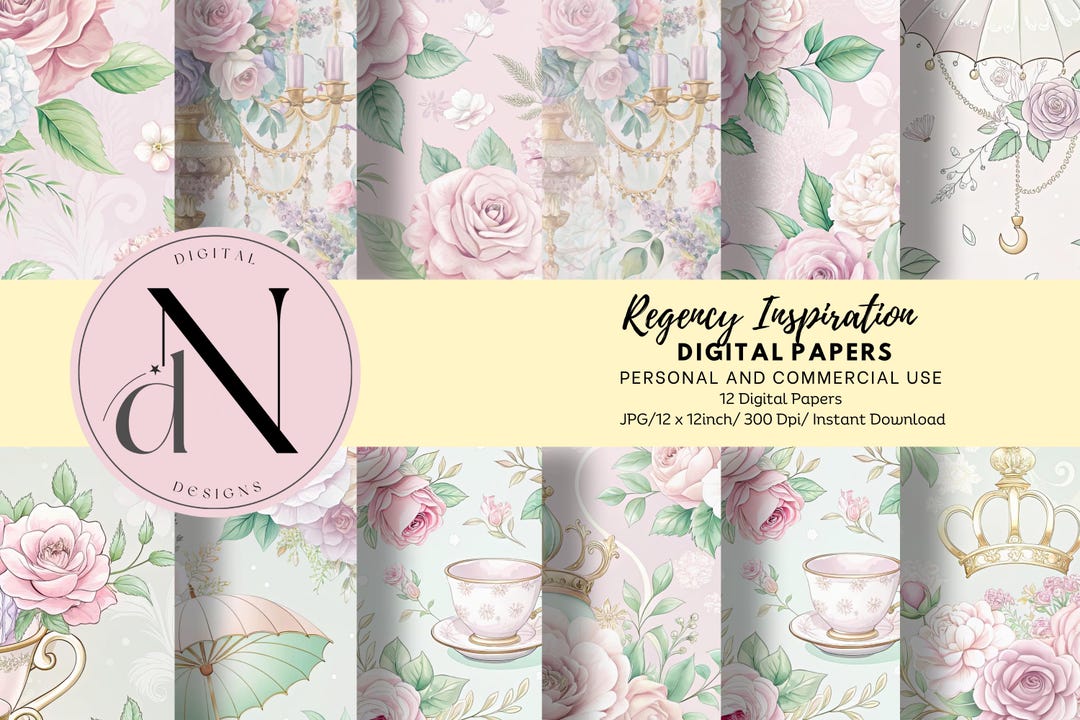 Regency Era Junk Journal | Scrapbook Paper | Printable Digital Paper ...