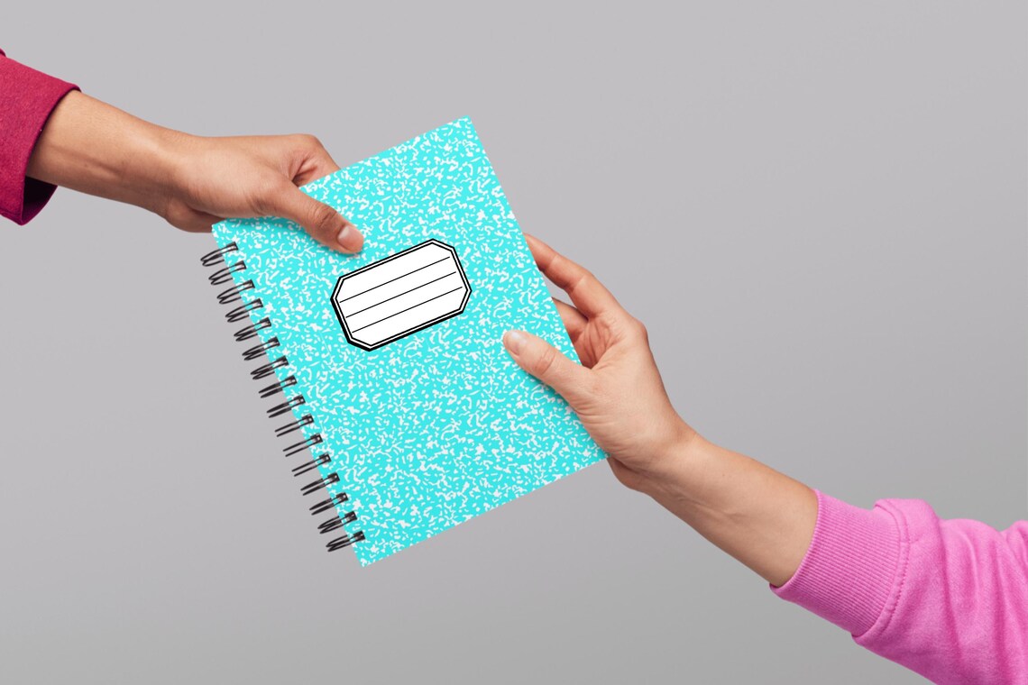 Composition Notebook Digital Paper, Composition Book Cover, Back to ...