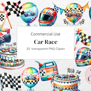 Race Car Clipart, Race Car Birthday Clipart, Kids Invitation Clipart ...