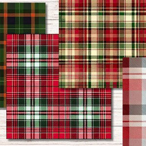 Christmas Plaid Digital Paper: Tartan Scrapbooking (digital Download ...