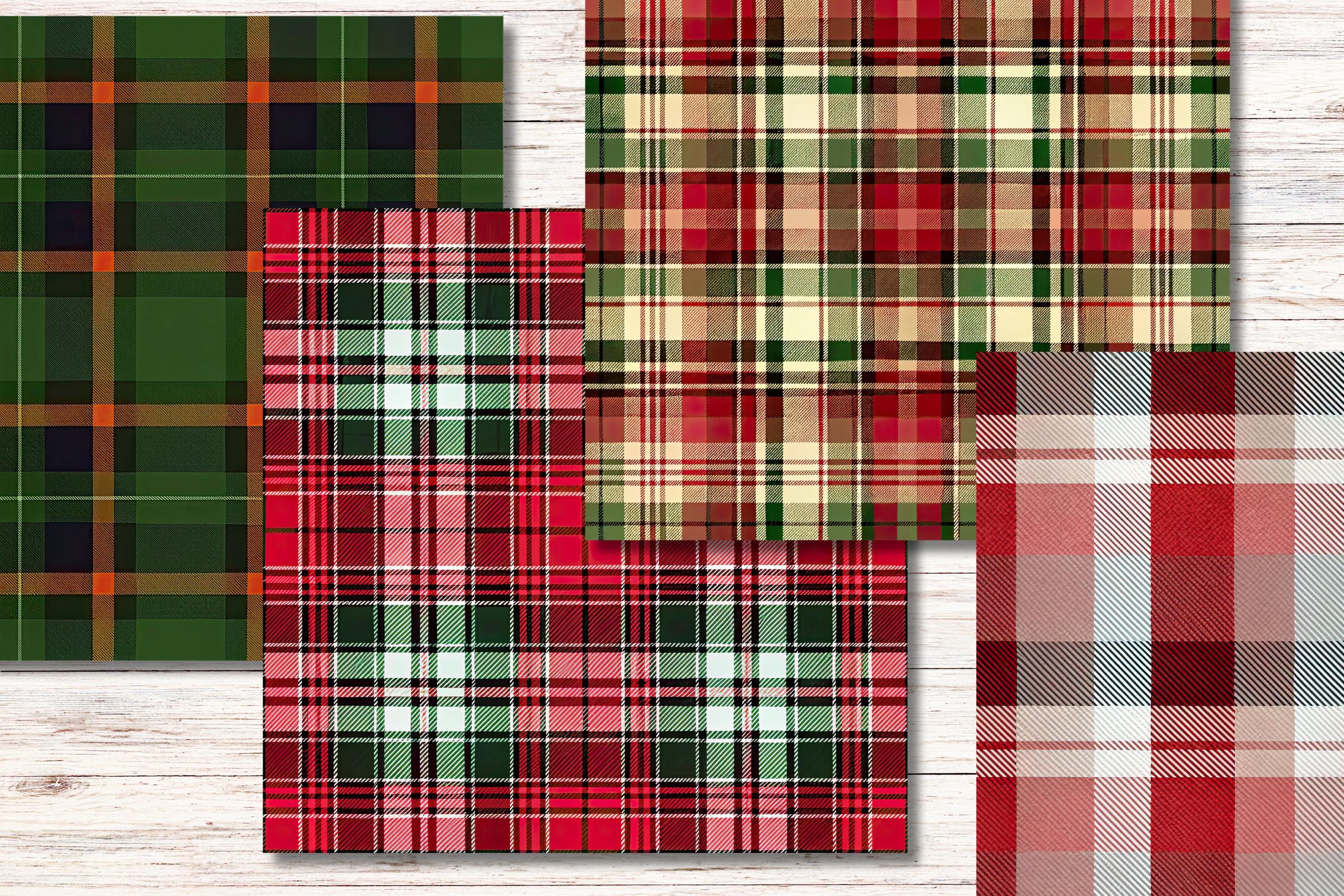 Christmas Plaid Digital Paper: Tartan Scrapbooking (digital Download ...