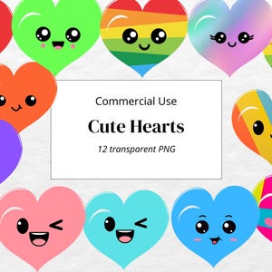 Kawaii Heart Clipart - Cute Hearts Clip Art - Cute Hearts Clipart ...