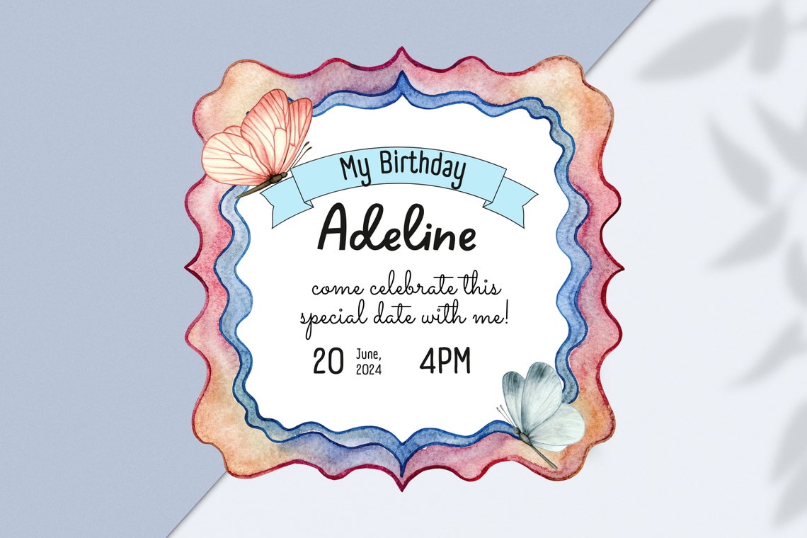 Watercolor Wavy Frames, Birthday Frames, Png Wavy Frames, Watercolor ...