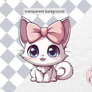 Adorable Kitten Clipart Bundle, Cute Kawaii Style, Cute Cat Clipart ...