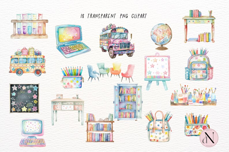 Clipart School Supplies | Back to School Clip Art | Classroom Clipart ...