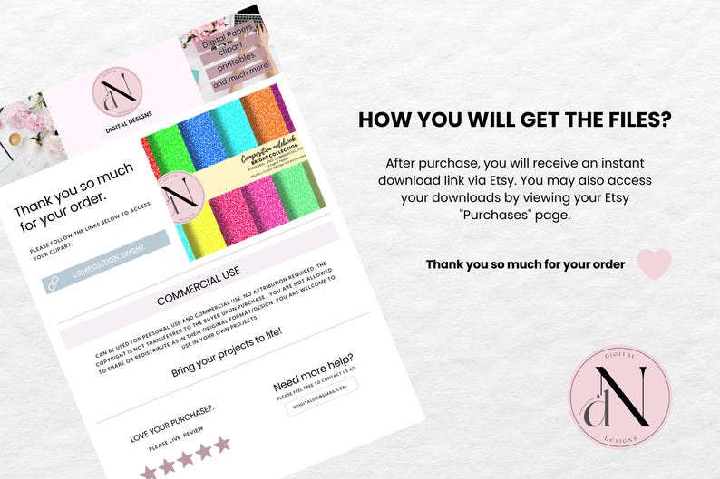 Composition Notebook Digital Paper, Composition Book Cover, Back to ...