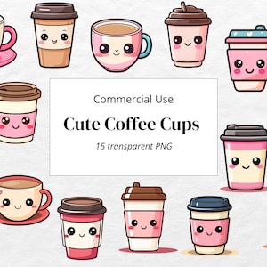 Commercial Use | Coffee Cup Png | Kawaii Cute Clipart | Coffee PNG ...