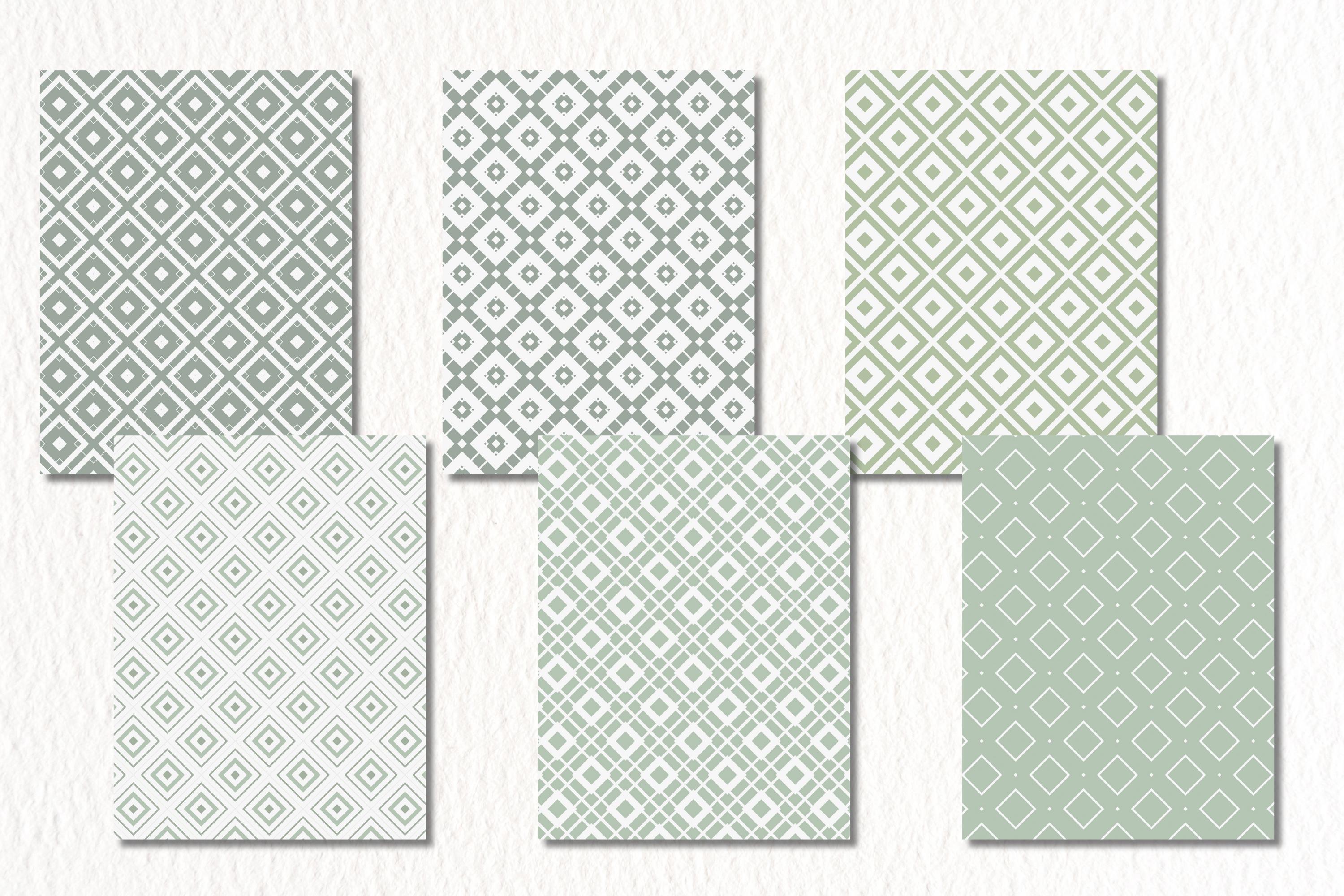 Sage Green Abstract Digital Paper: Geometric Patterns (JPG, 8.5x11 In ...