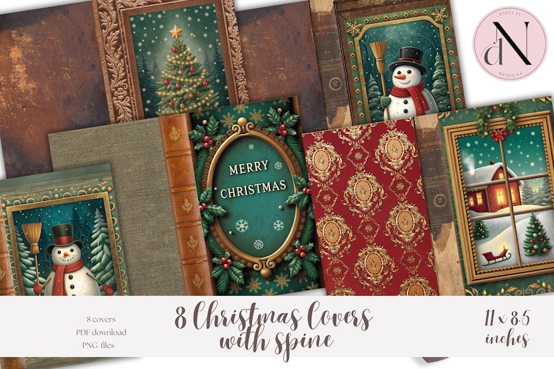 Christmas Books Cover With Spine, Book Cover Design, Printable Book ...