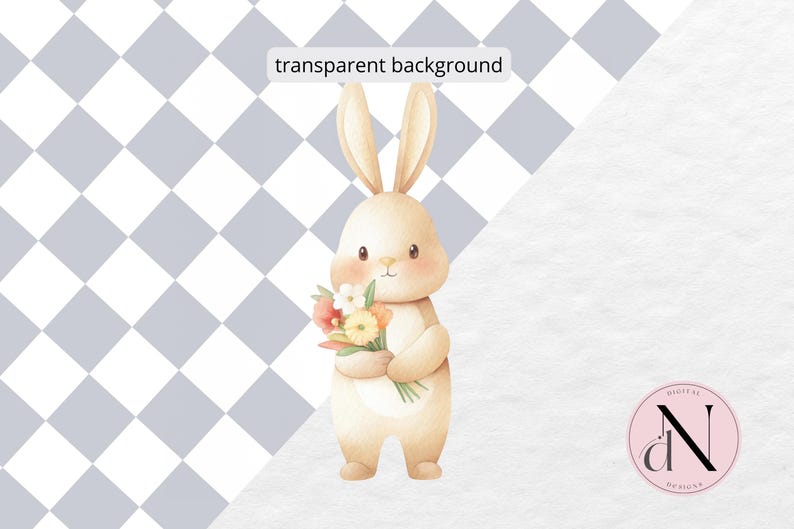 Watercolor Easter Clipart: Bunny & Egg PNG Set (digital Download) - Etsy