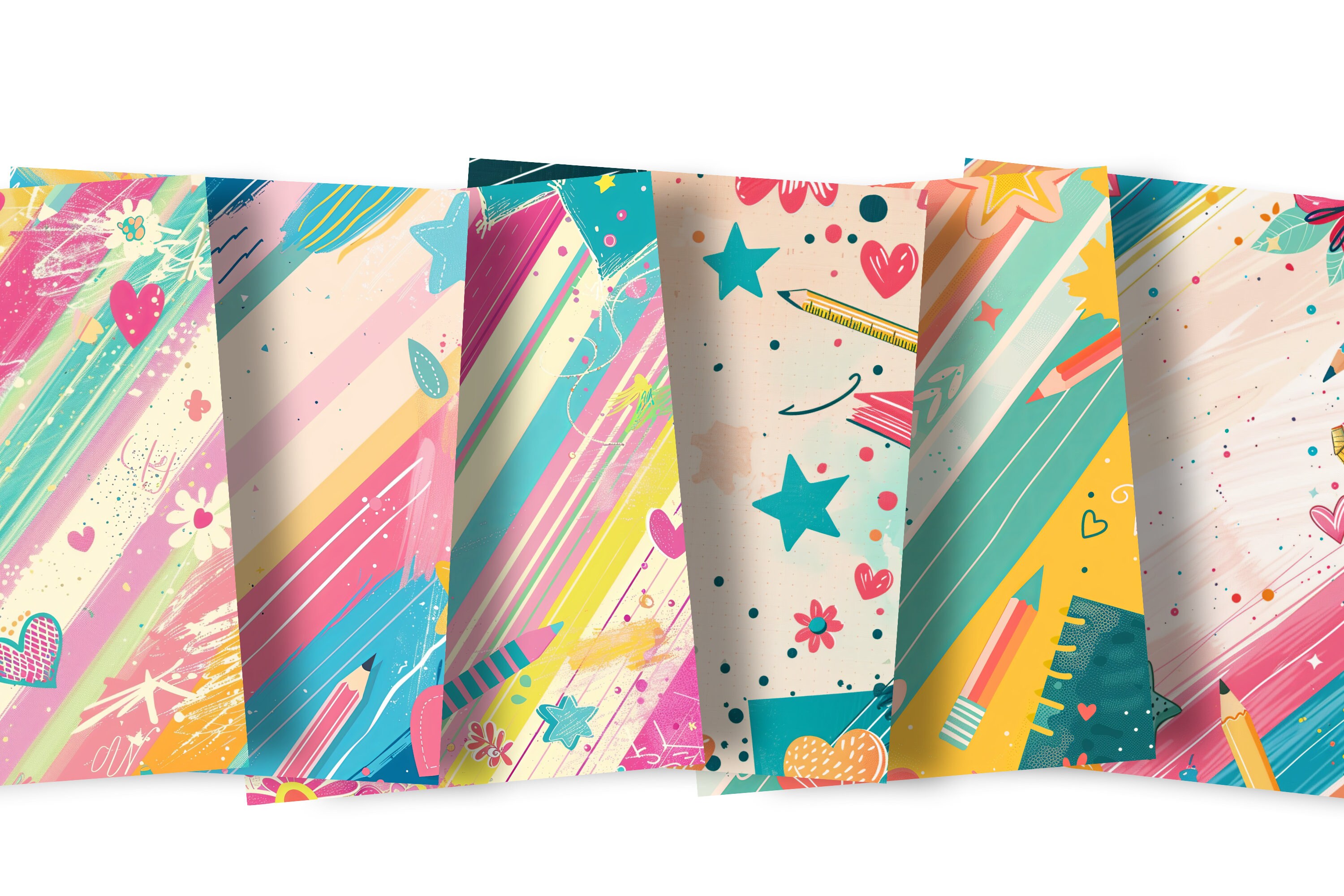 Back to School Digital Papers, School Digital Paper, Instant Download ...