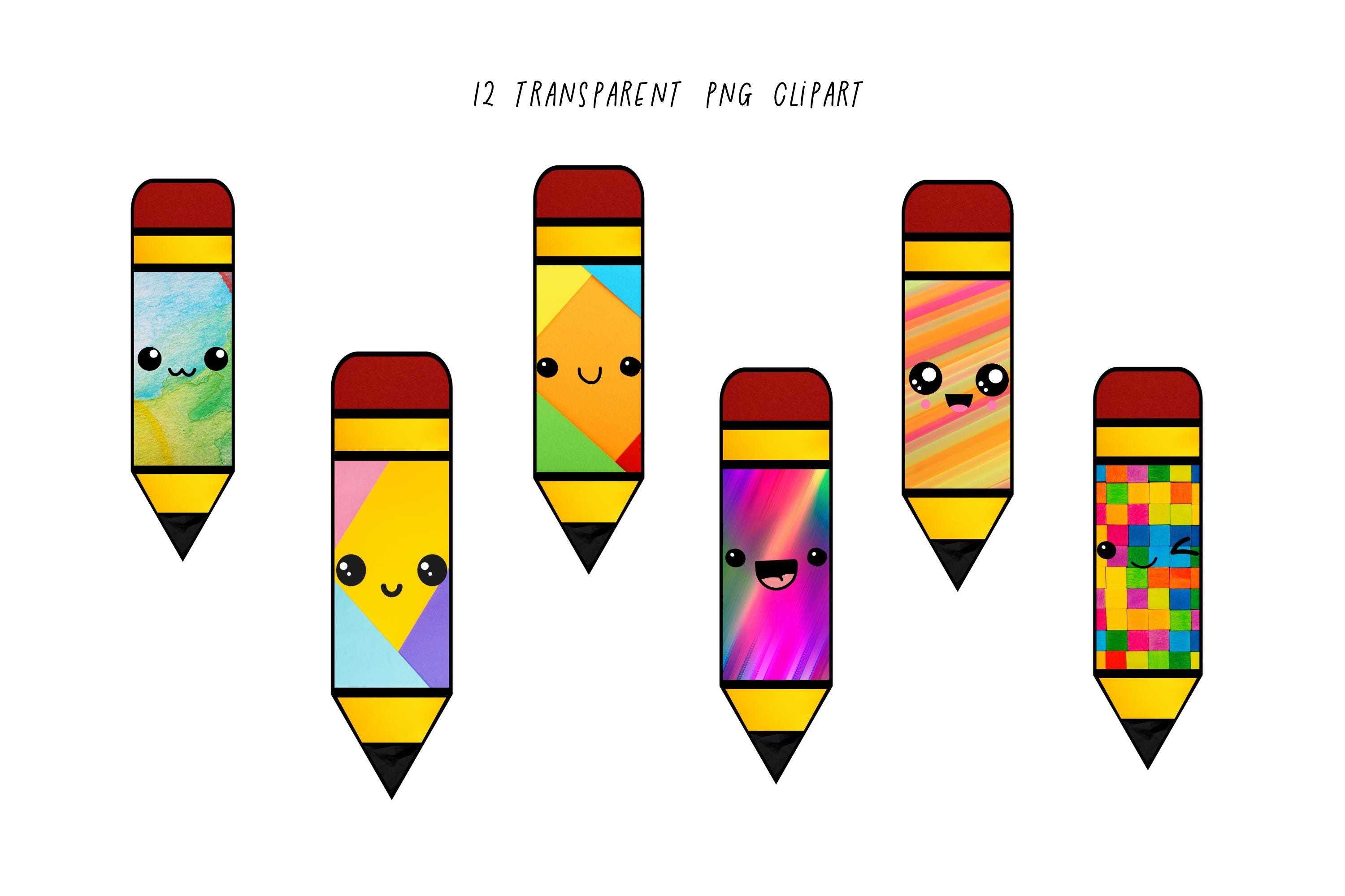 Cute Kawaii Pencil Clipart - School Clipart - Digital Art for Teachers ...