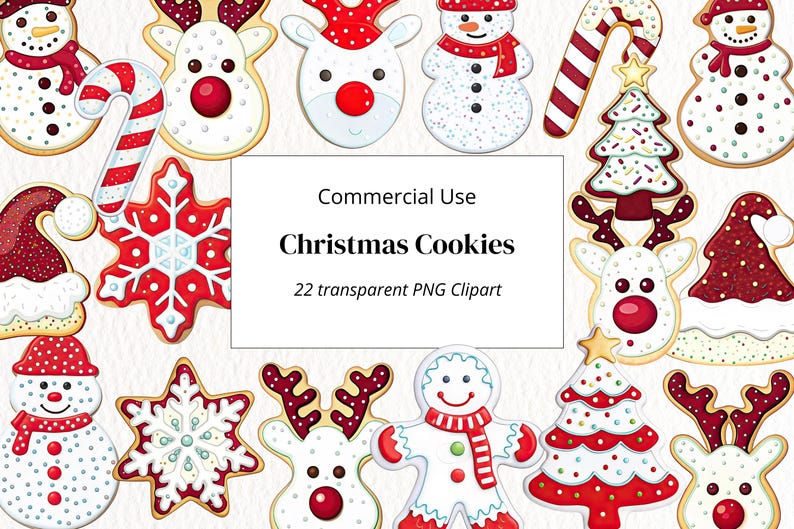 Christmas Cookies Clipart, Frosted Christmas Cookies, Icing Christmas ...