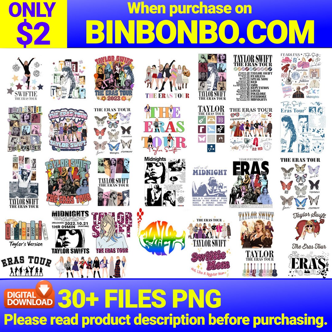 30 Taylor Swift Tumbler Wrap Bundle, Eras Tour, Lover, Red, 1989 ...