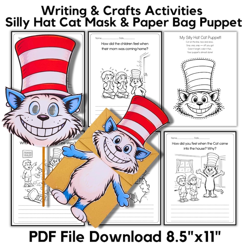 Cat in the Hat Crafts – Read Across America Writing Activities (PDF ...