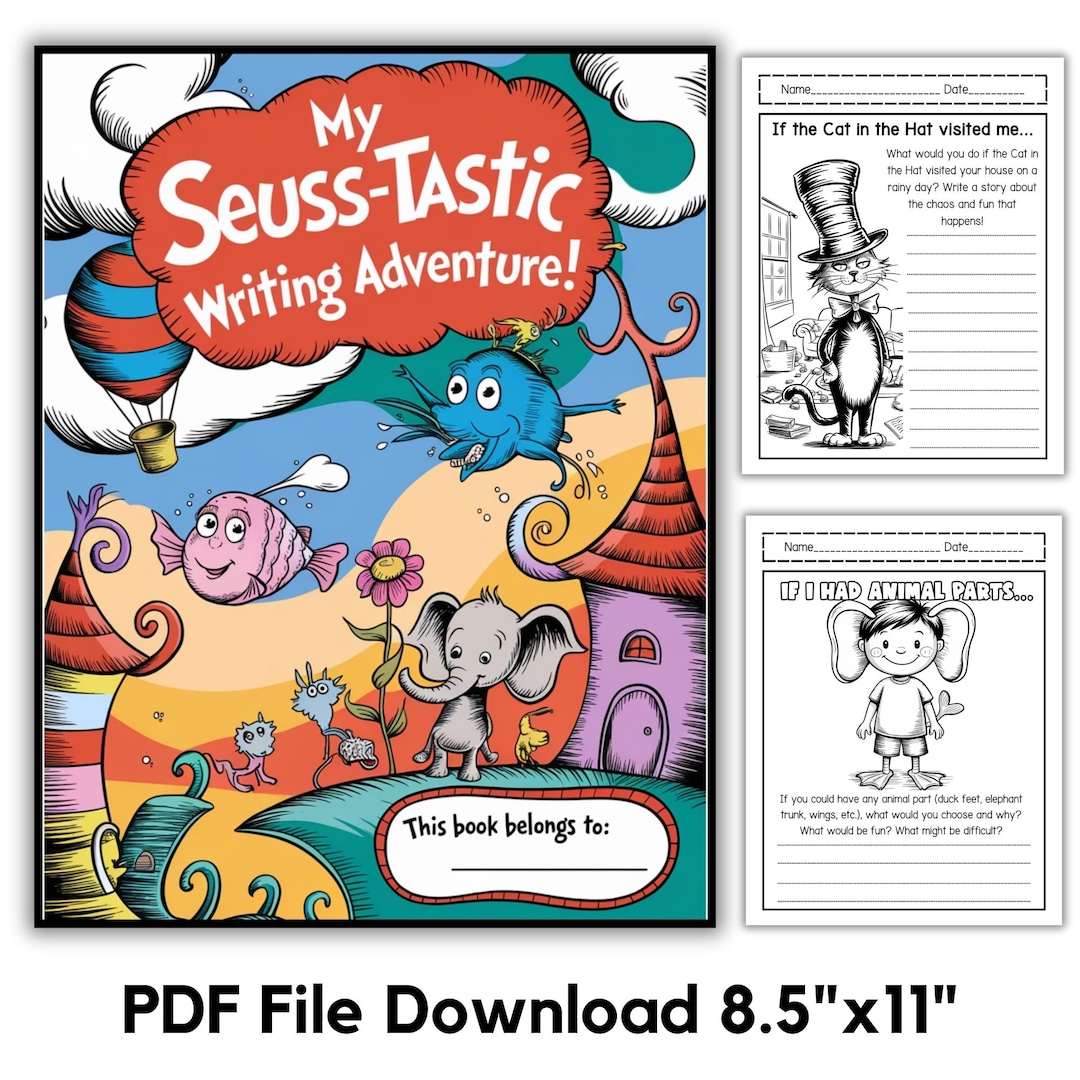 Dr Seuss Coloring Pages & Writing Journal - Read Across America ...